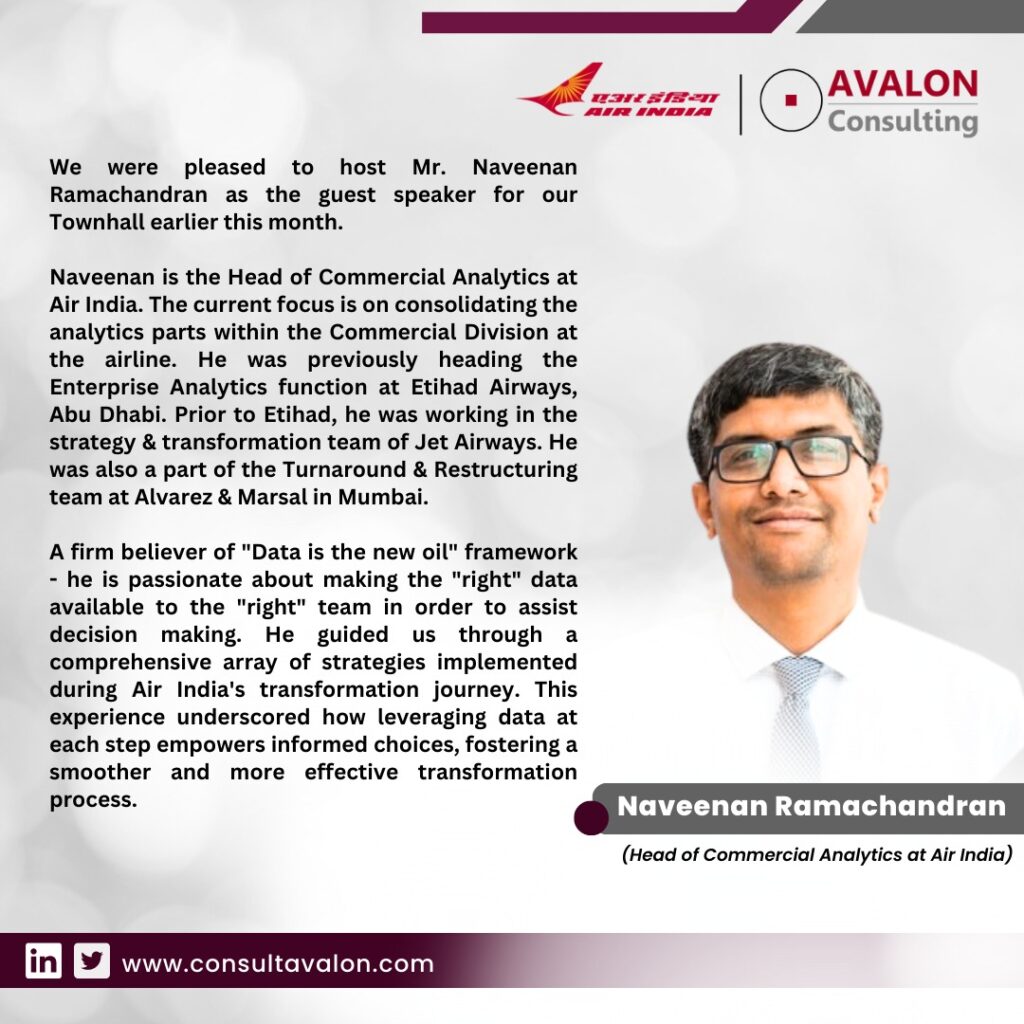 Townhall Session by Mr. Naveenan Ramachandran - Avalon Consulting